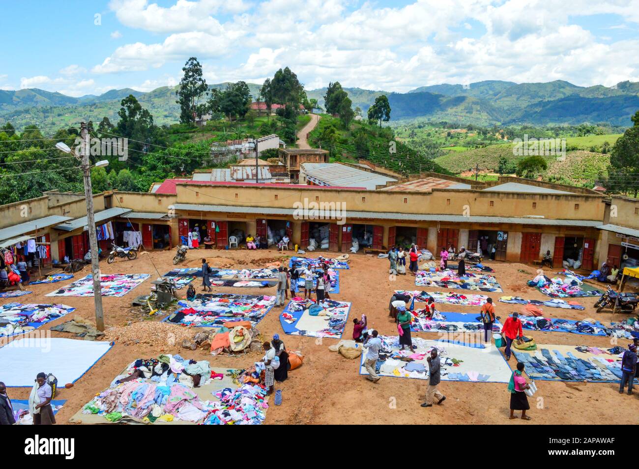 Traditional Outdoor Market in Kanungu Town, Western Uganda Stock Photo ...