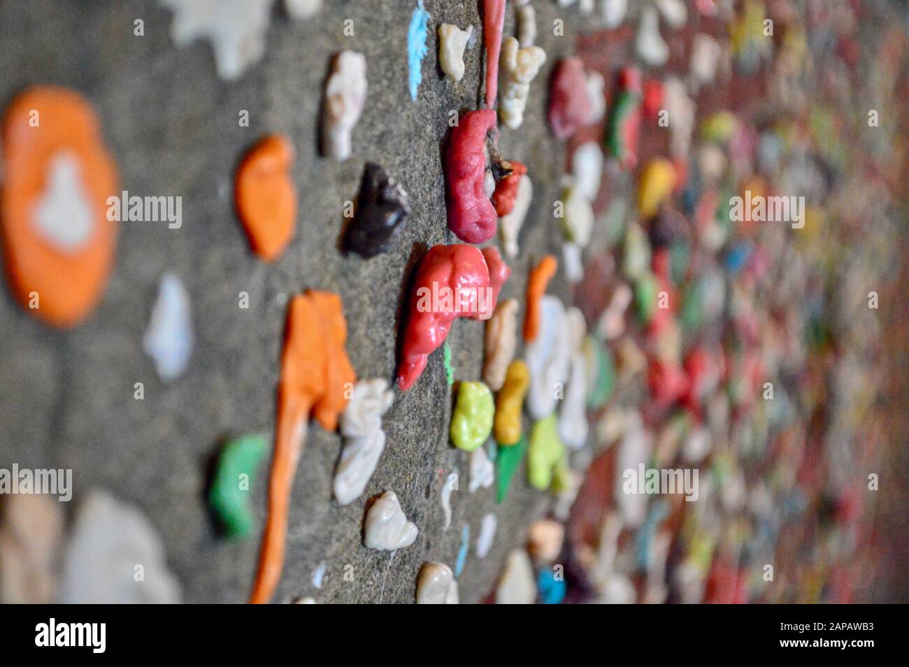 Gum Wall: Tourist Attraction in Post Alley, downtown Seattle where ...