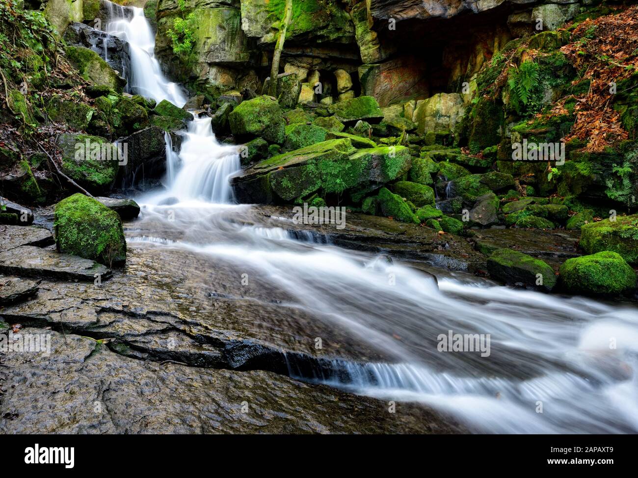 Lumsdale falls waterfall,Matlock,Derbyshire peak district,England ,UK ...