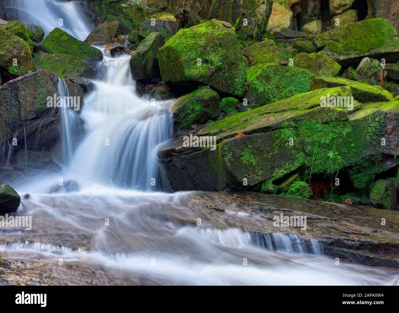 Lumsdale falls waterfall,Matlock,Derbyshire peak district,England ,UK ...