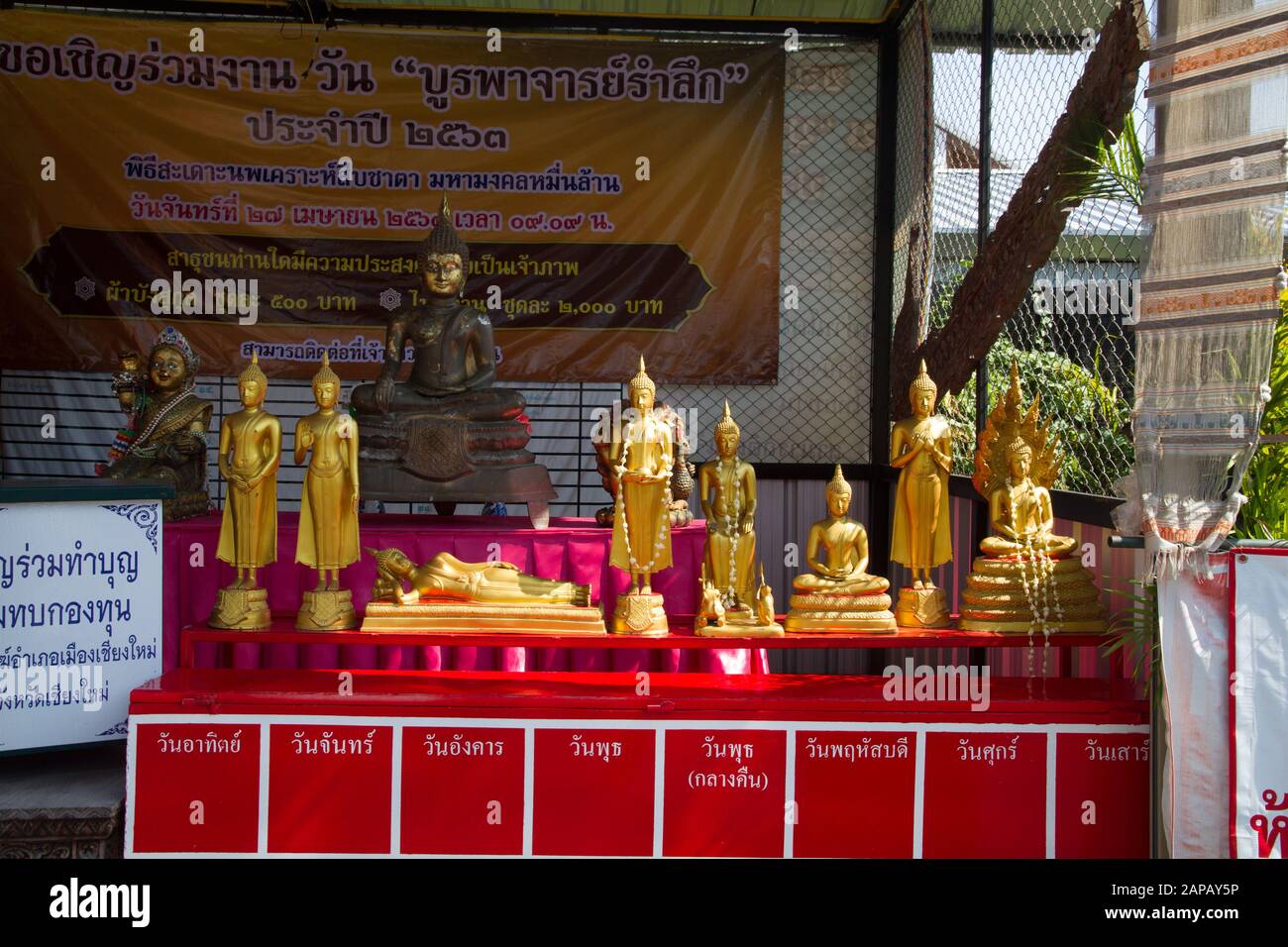 Thailand buddhist statues Wat Muen Lan temple buddhist buddhism chiang ...