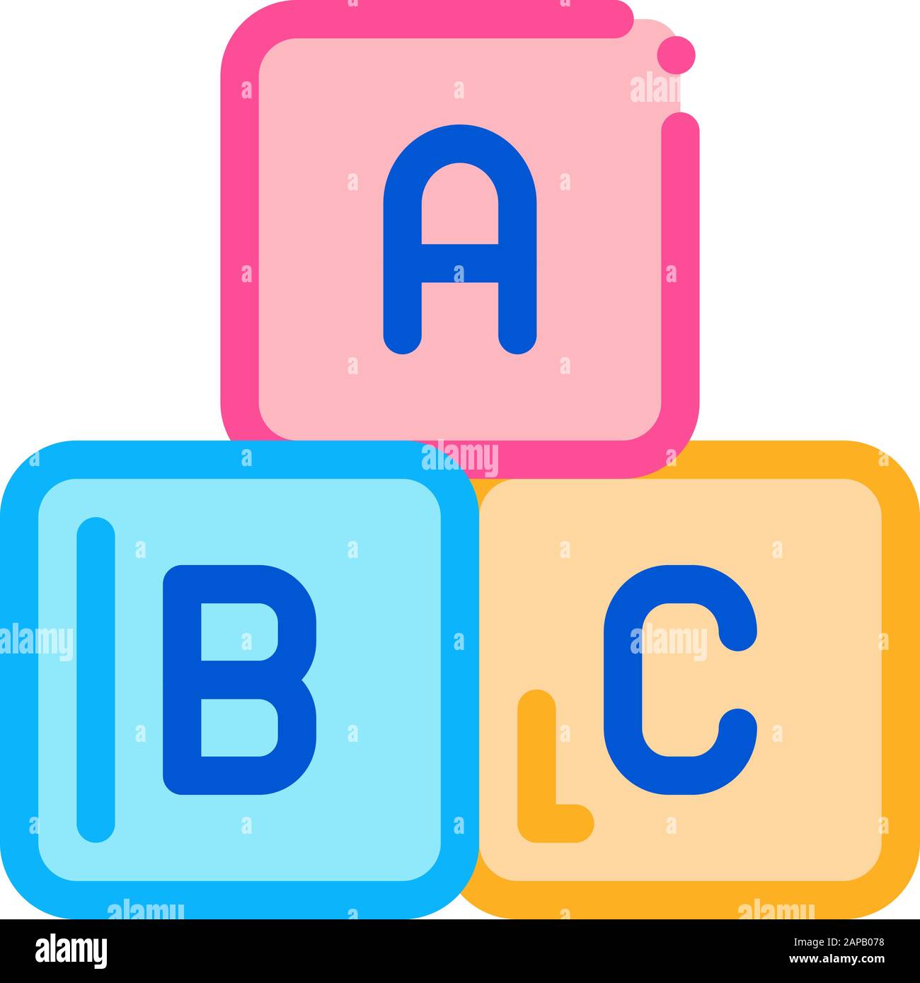 Baby Toy Cubes Icon Vector Outline Illustration Stock Vector Image ...