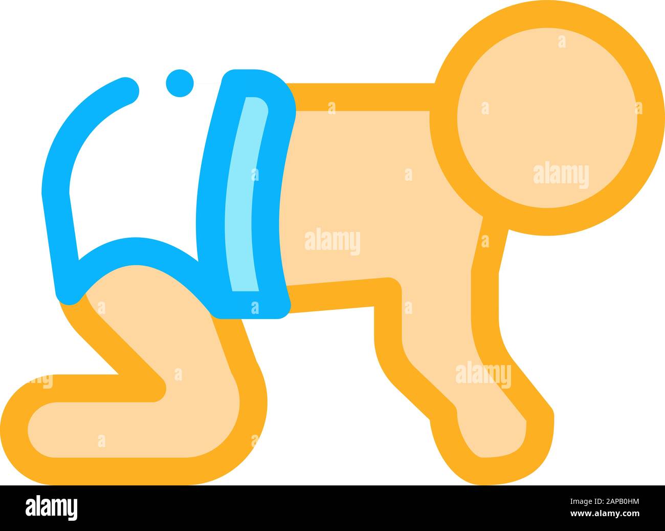Baby Creeping Icon Vector Outline Illustration Stock Vector Image & Art ...