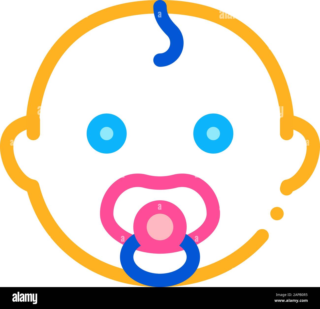 Baby Child Head Icon Vector Outline Illustration Stock Vector Image ...