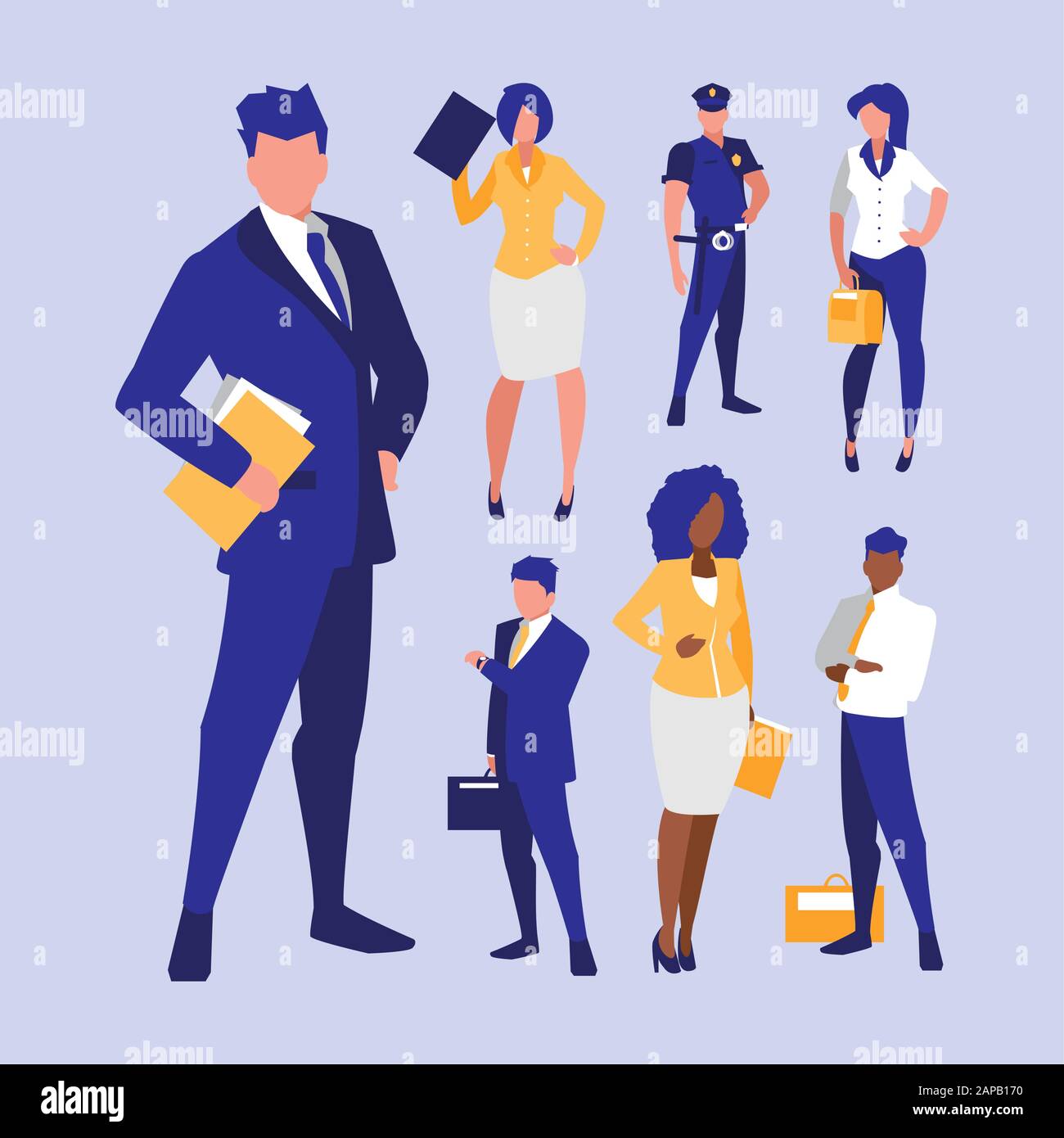 Set of women and men design, Workers actions working occupation jobs ...