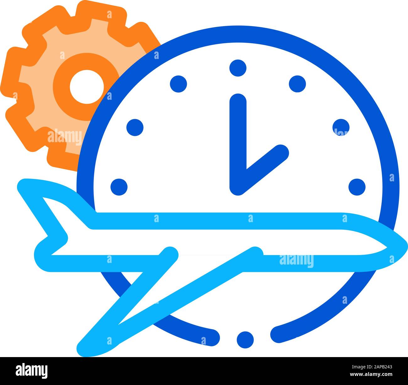 Plane Watch Gear Icon Vector Outline Illustration Stock Vector Image ...