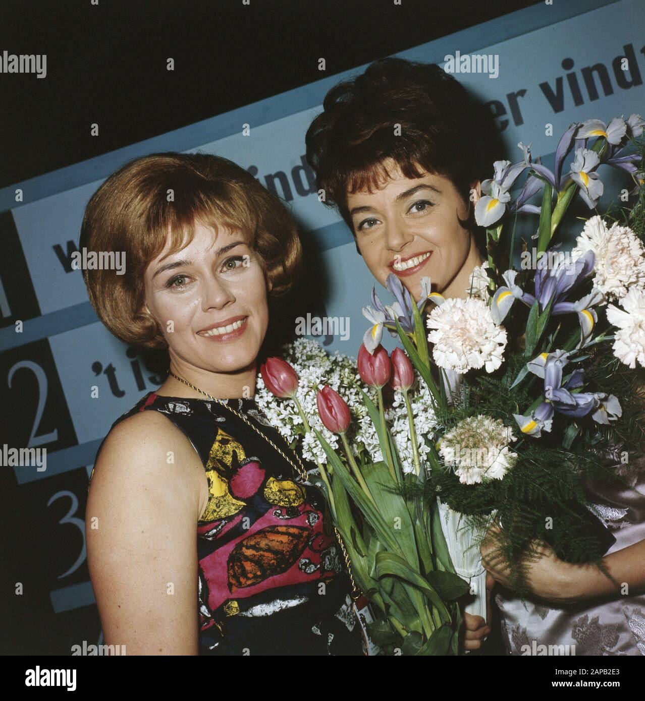 The singer Conny Vandenbos wins the Dutch Song Contest with the song it ...