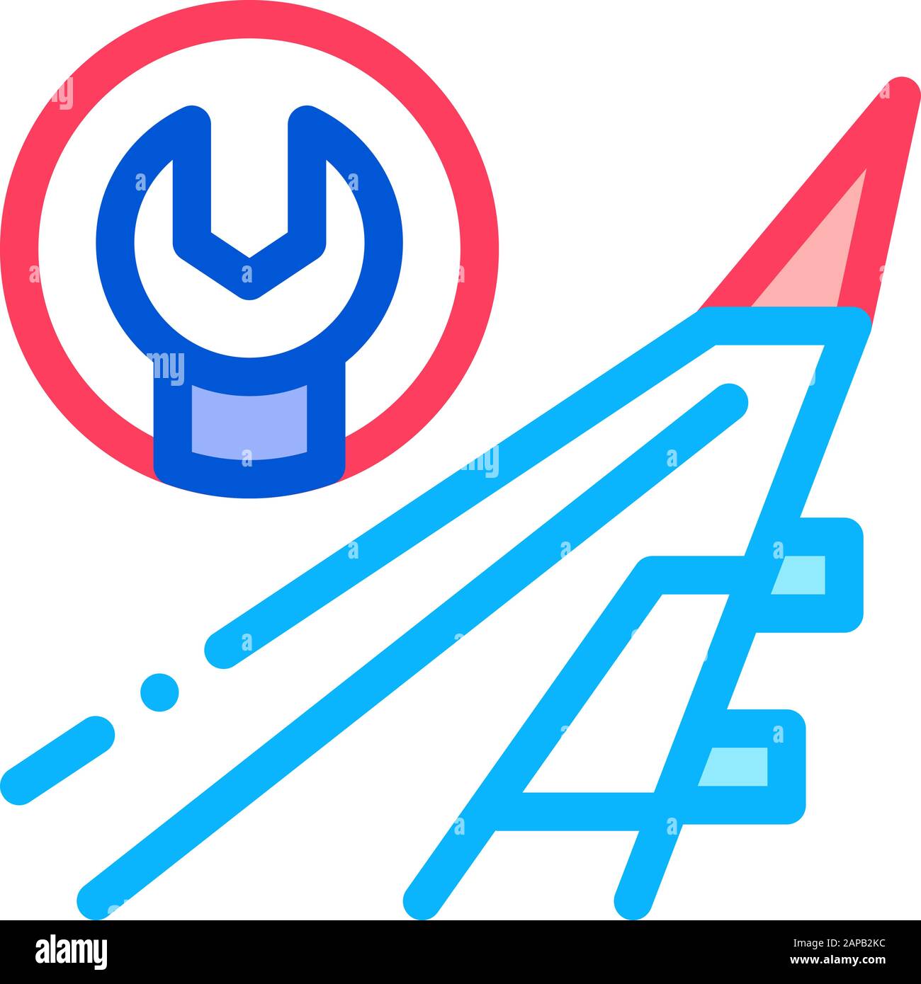 Plane Wing Wrench Icon Vector Outline Illustration Stock Vector Image ...