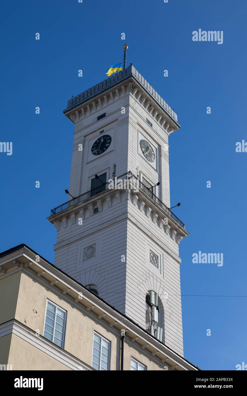 lviv city hall tower famous travel landmark Stock Photo - Alamy
