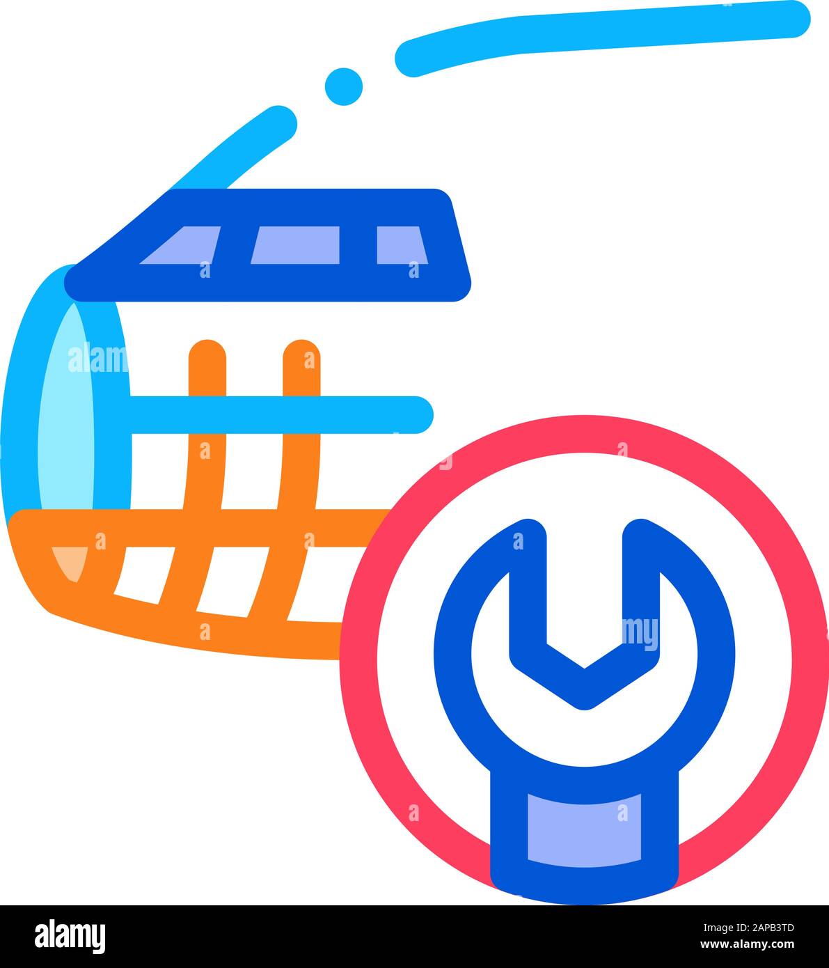 Plane Fix Wrench Icon Vector Outline Illustration Stock Vector Image ...