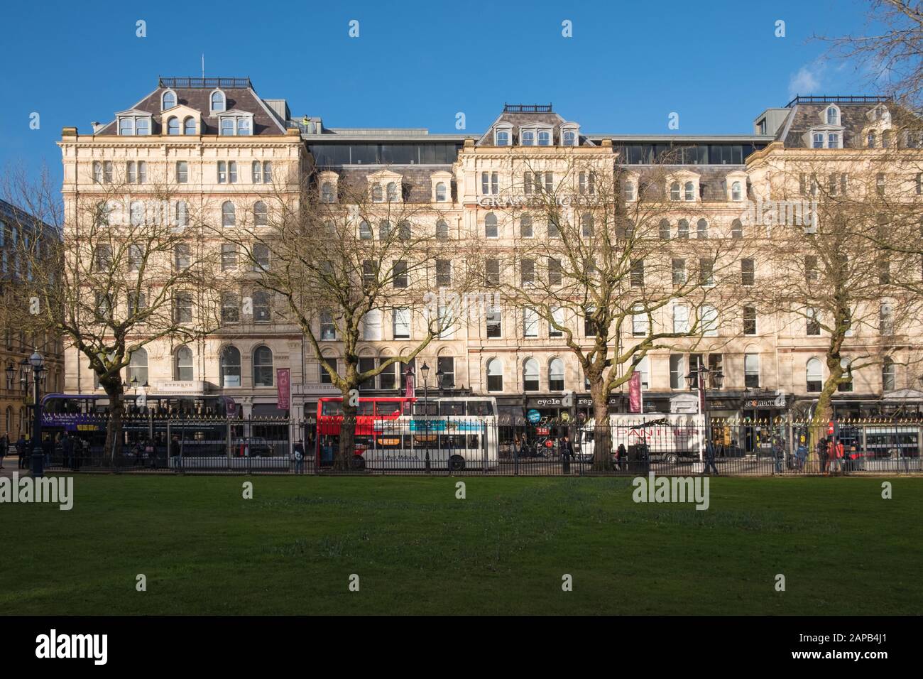 Colmore Row and the renovated Grand Hotel in Birmingham city centre, UK ...