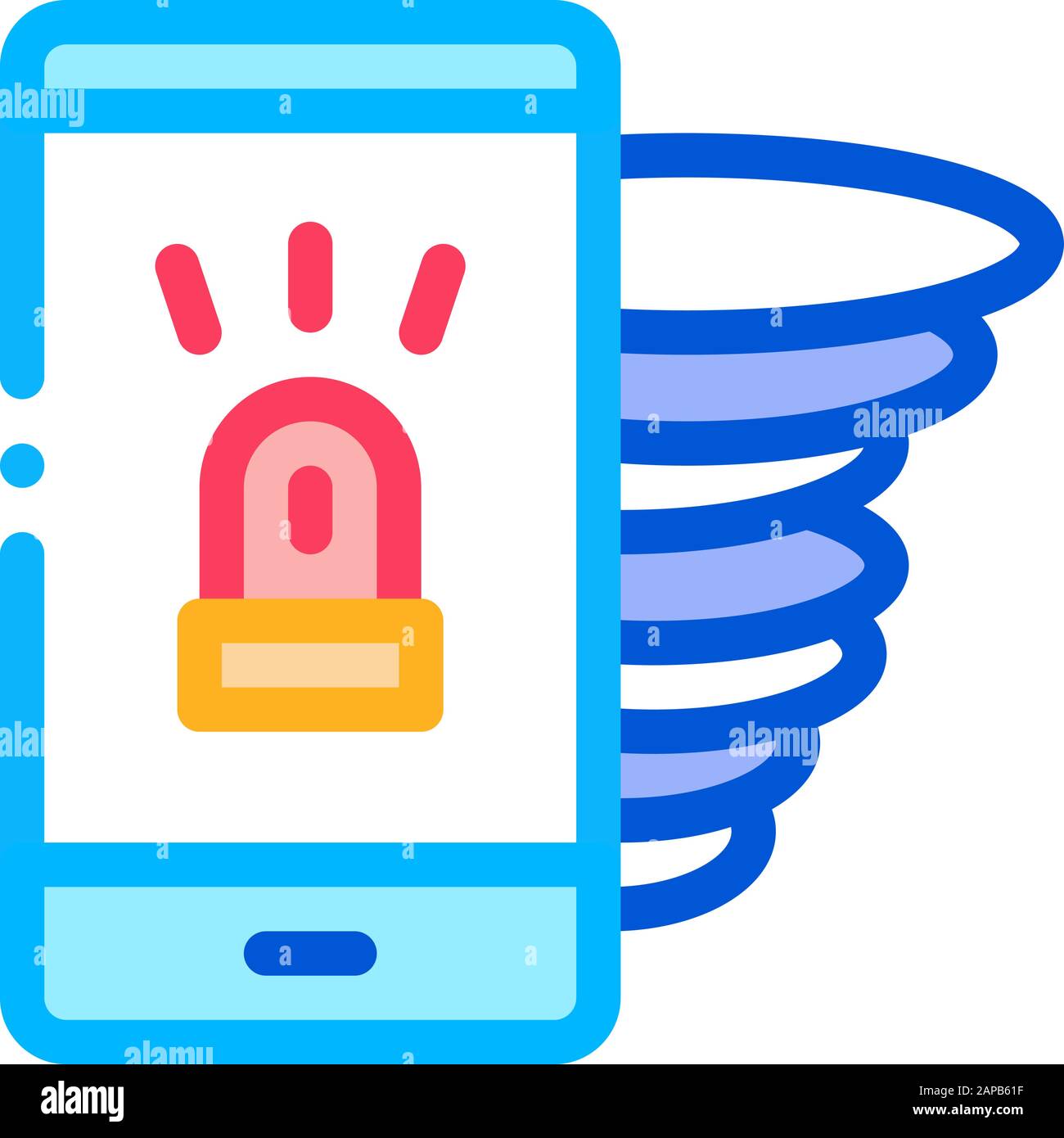 Alarm Smartphone Icon Vector Outline Illustration Stock Vector Image ...