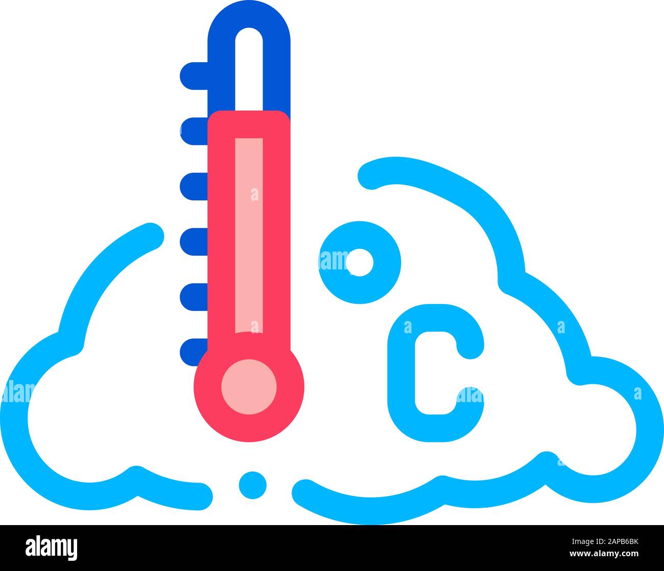 Temperature Cloud Icon Vector Outline Illustration Stock Vector Image ...