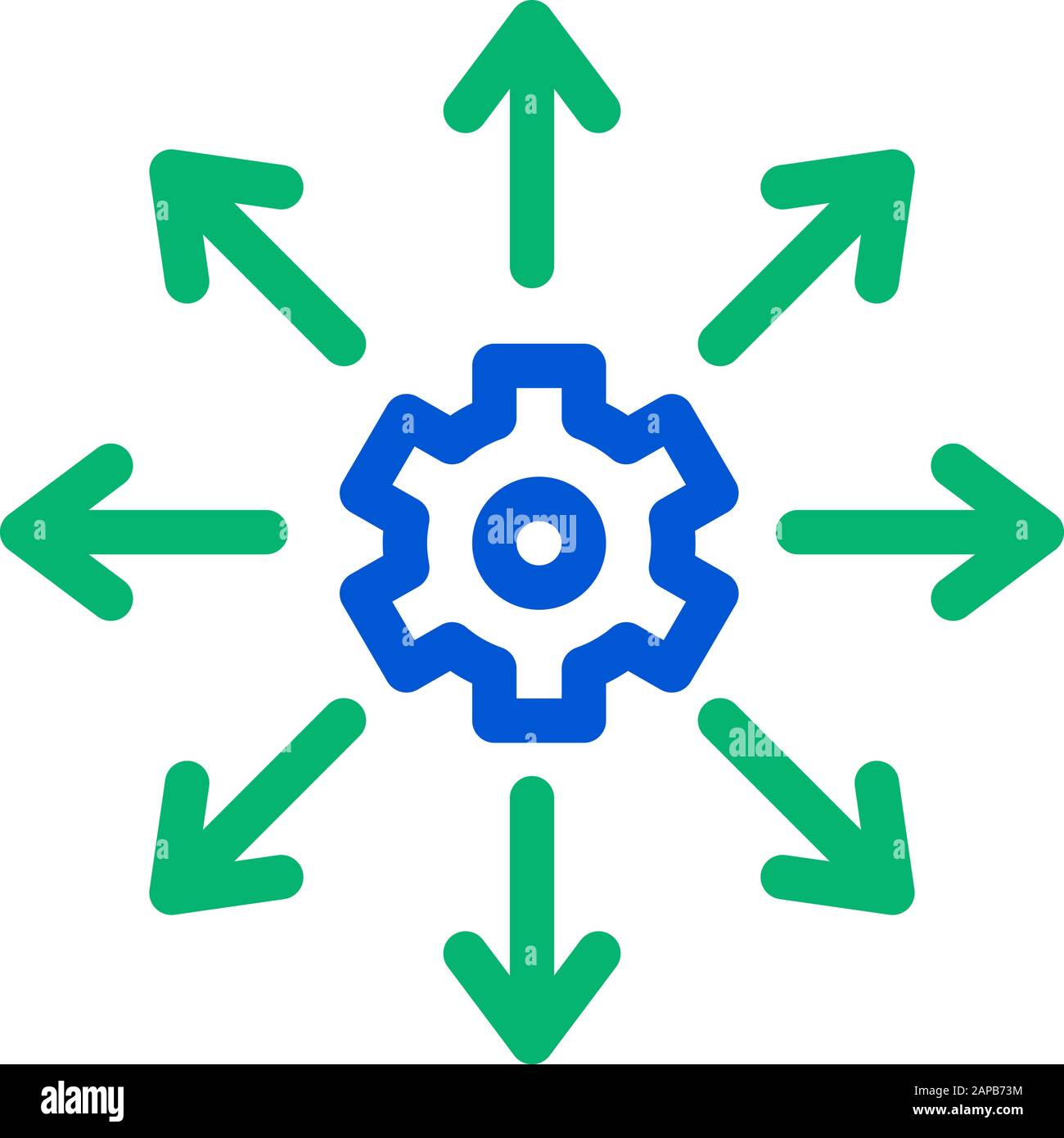 Gear Arrows Icon Vector Outline Illustration Stock Vector Image & Art ...