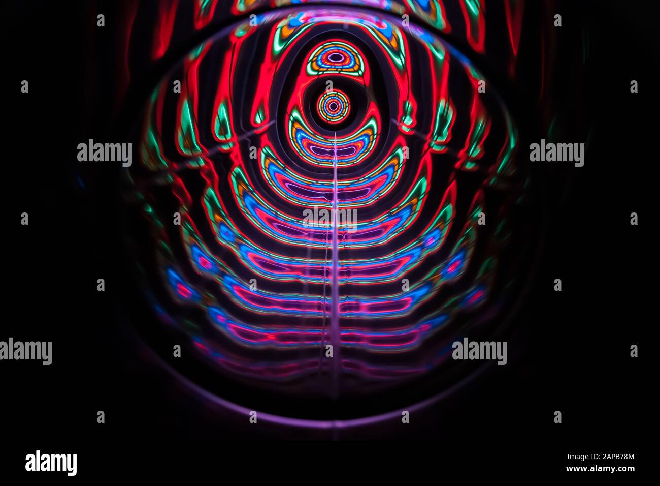 Sound waves in the visible full color in the dark Stock Photo - Alamy