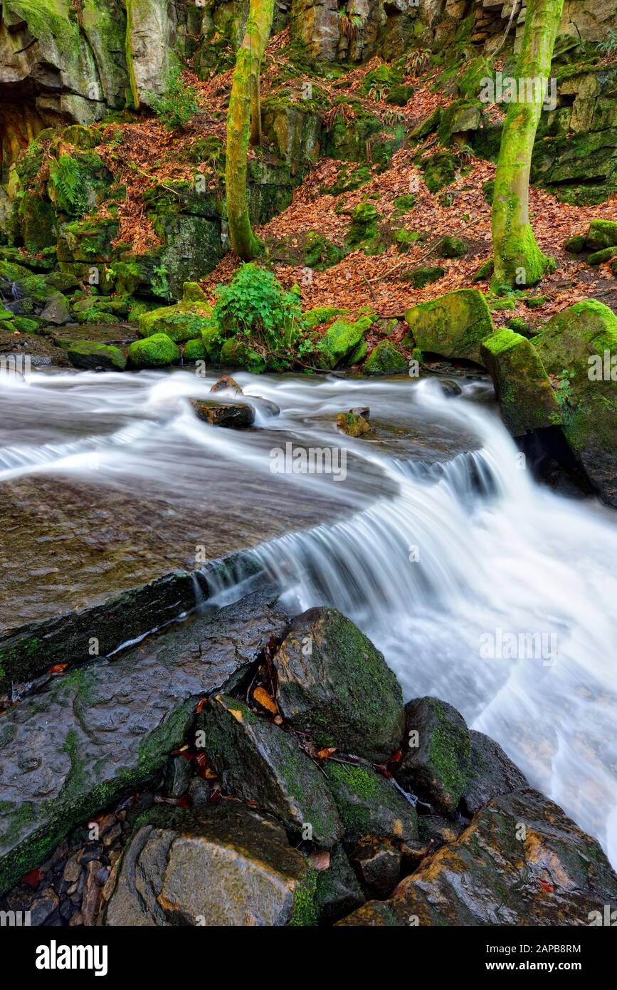 Lumsdale falls waterfall,Matlock,Derbyshire peak district,England ,UK ...