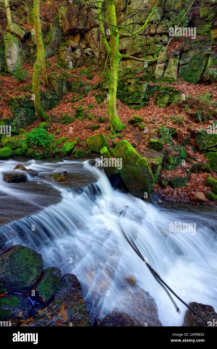 Lumsdale falls waterfall,Matlock,Derbyshire peak district,England ,UK ...