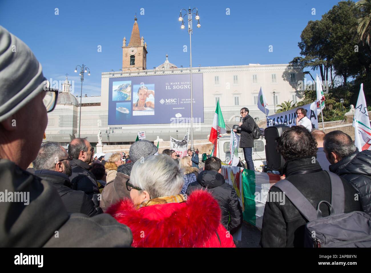 Roma, Italy. 22nd Jan, 2020. National demonstration in Piazza del ...