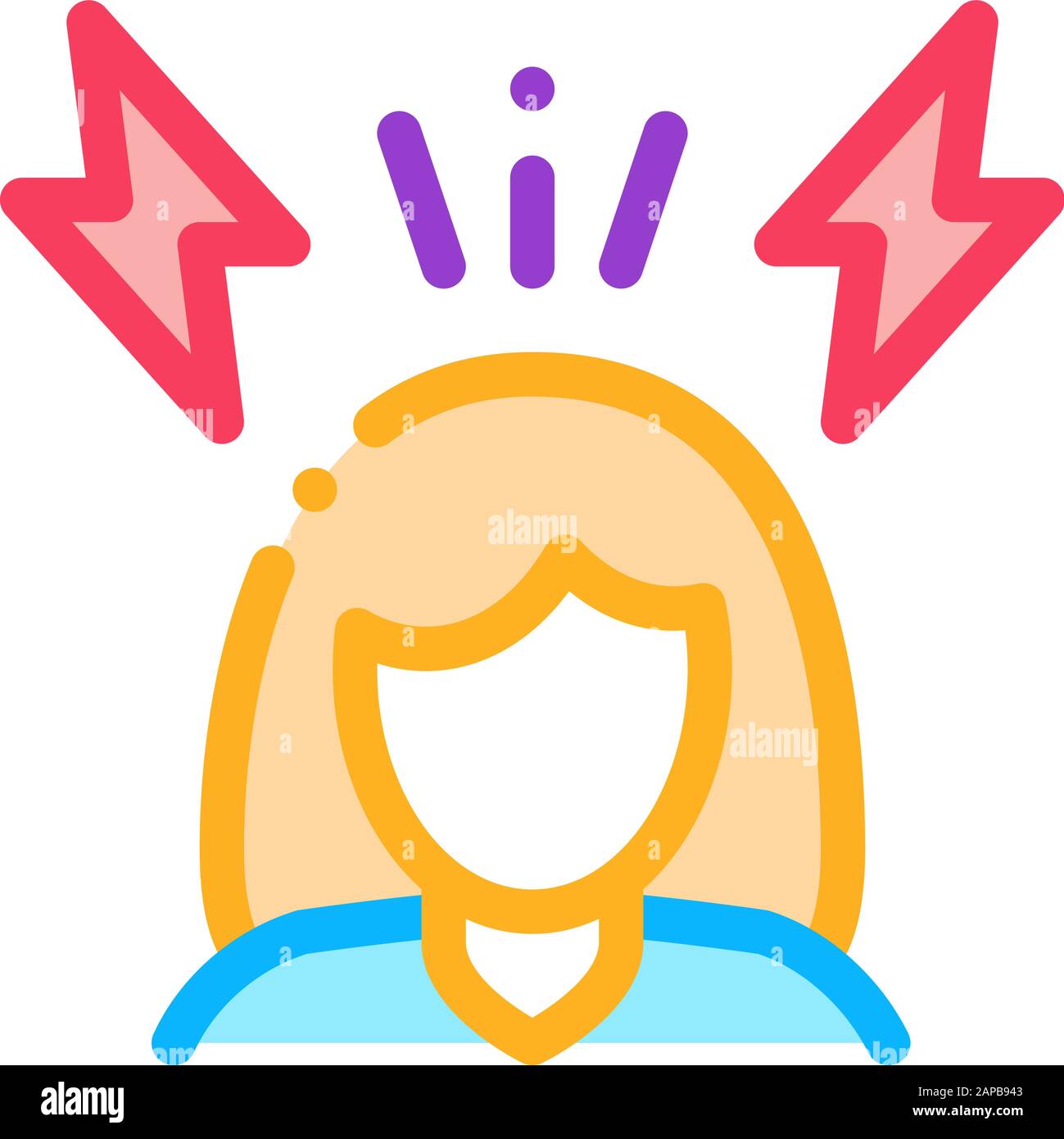 Stressed Woman Icon Vector Outline Illustration Stock Vector Image