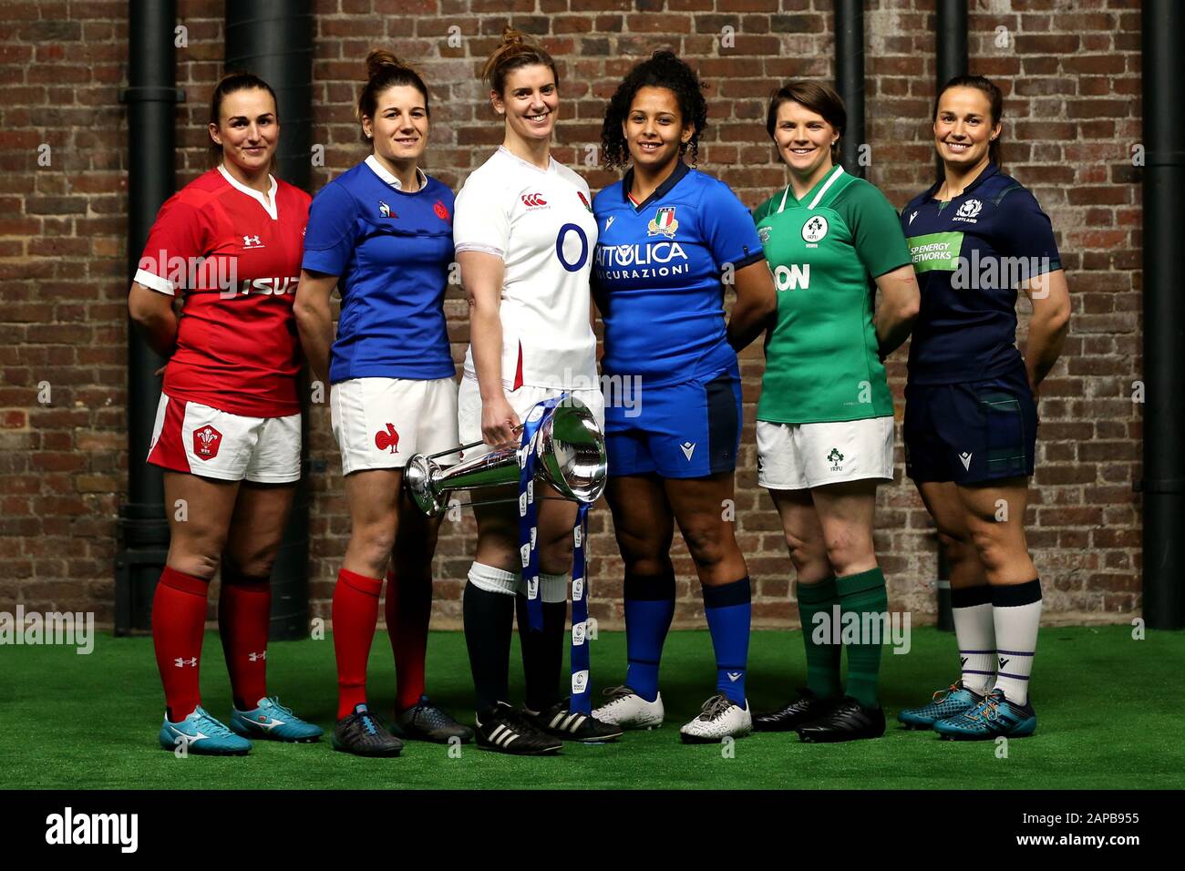 Women's team captains (left to right) Wales' Siwan Lillicrap, France's ...