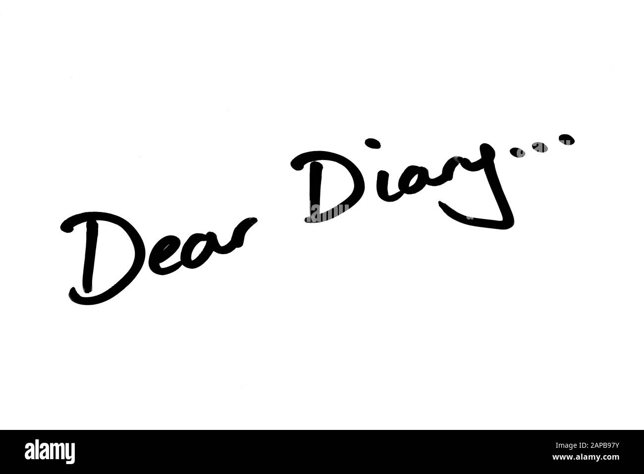 Dear Diary… handwritten on a white background Stock Photo - Alamy