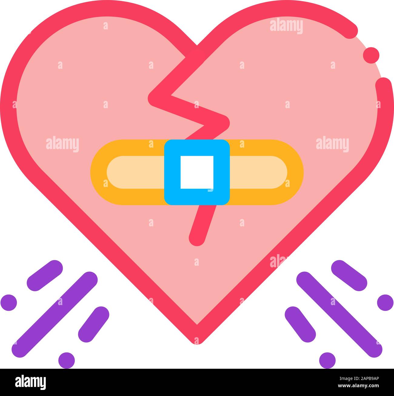 Glued Heart Icon Vector Outline Illustration Stock Vector Image & Art ...