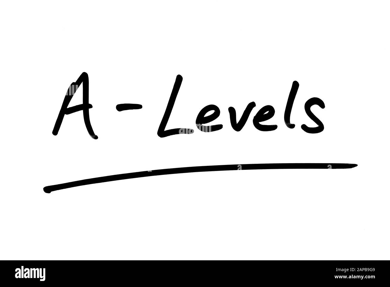 A-Levels handwritten on a white background Stock Photo - Alamy