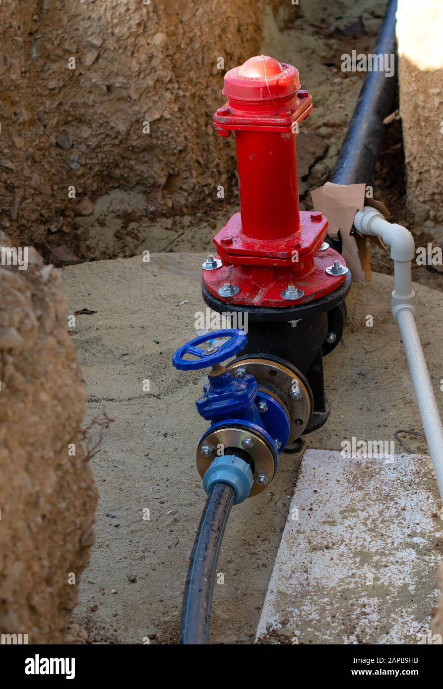 Blue plastic water pipe hi-res stock photography and images - Alamy