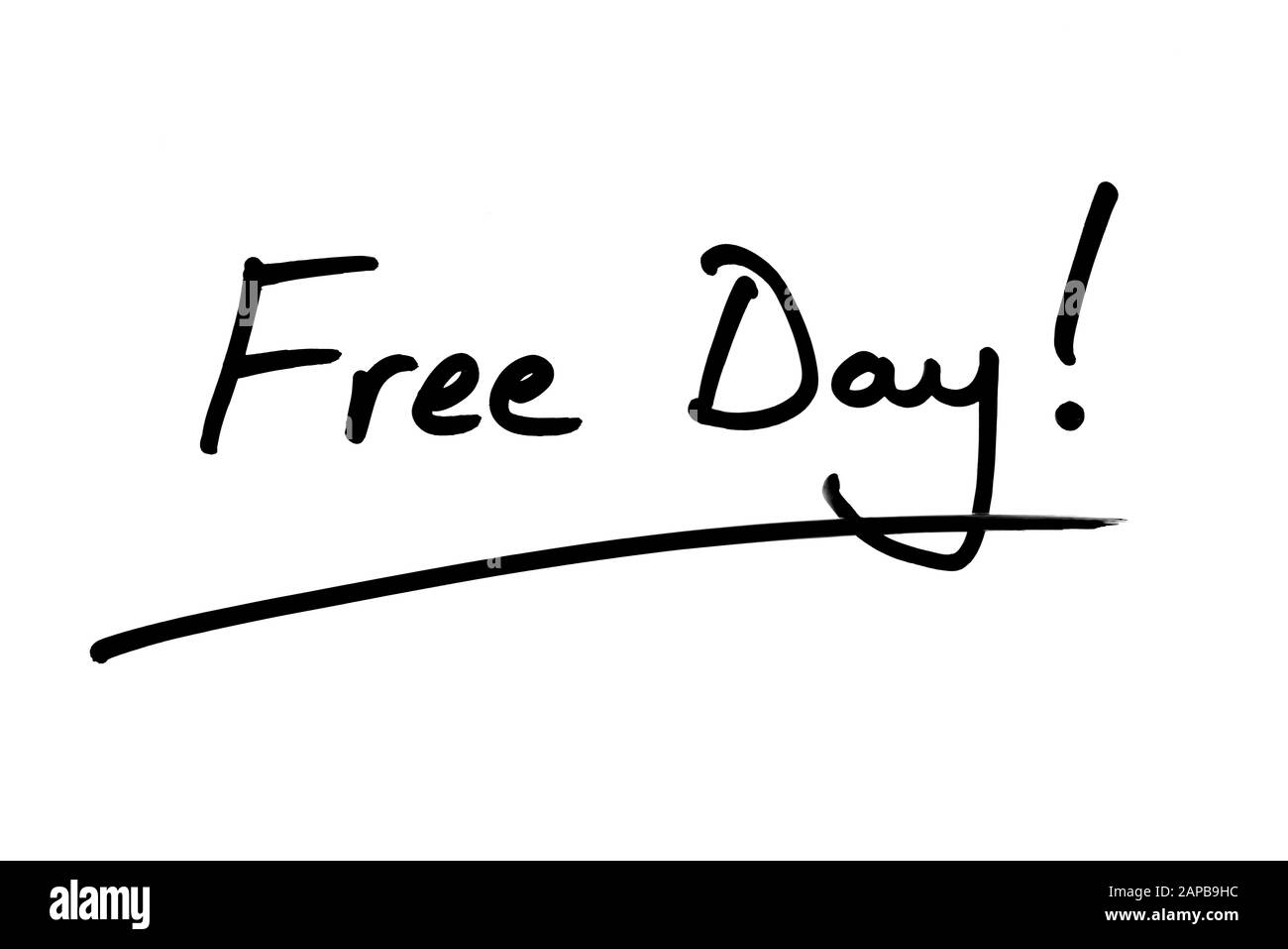 Free Day! handwritten on a white background Stock Photo - Alamy