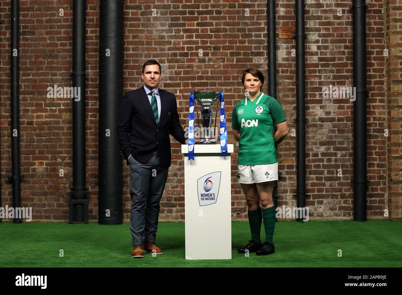 Ireland coach Adam Griggs (left) and Ciara Griffin pose with the Six ...