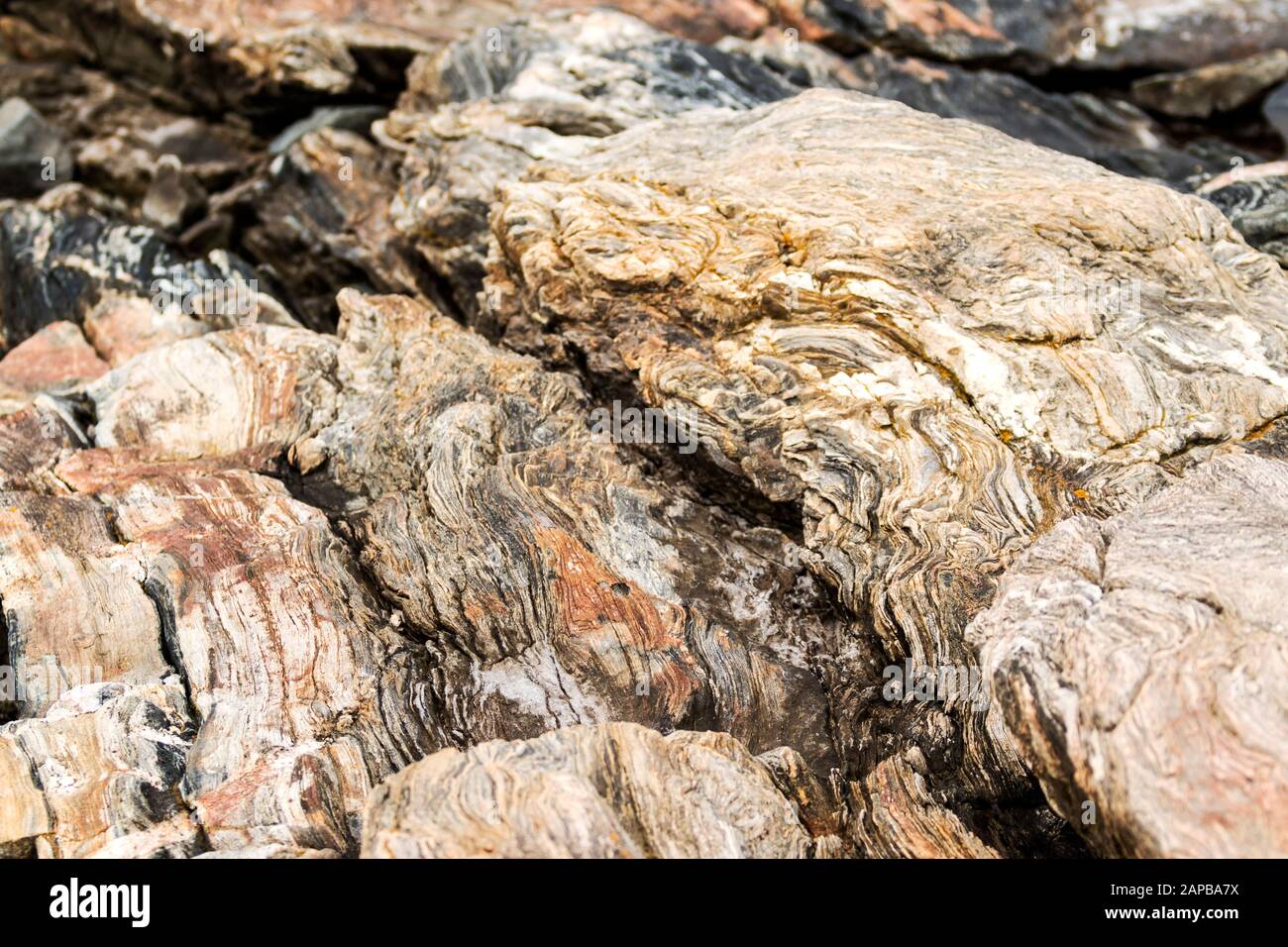 Psychedelic design on the rocks at the base of The Marshall Point ...