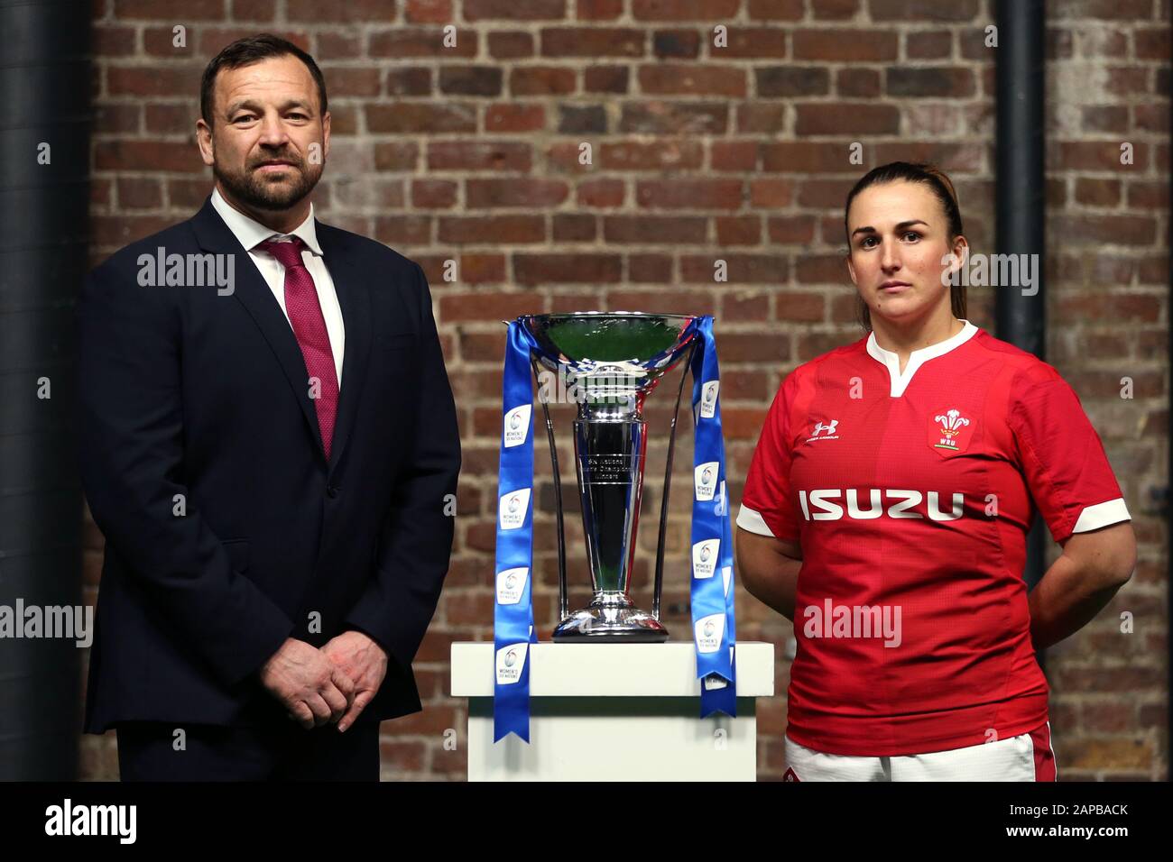 Wales coach Chris Horsman (left) and Wales' Siwan Lillicrap during the ...