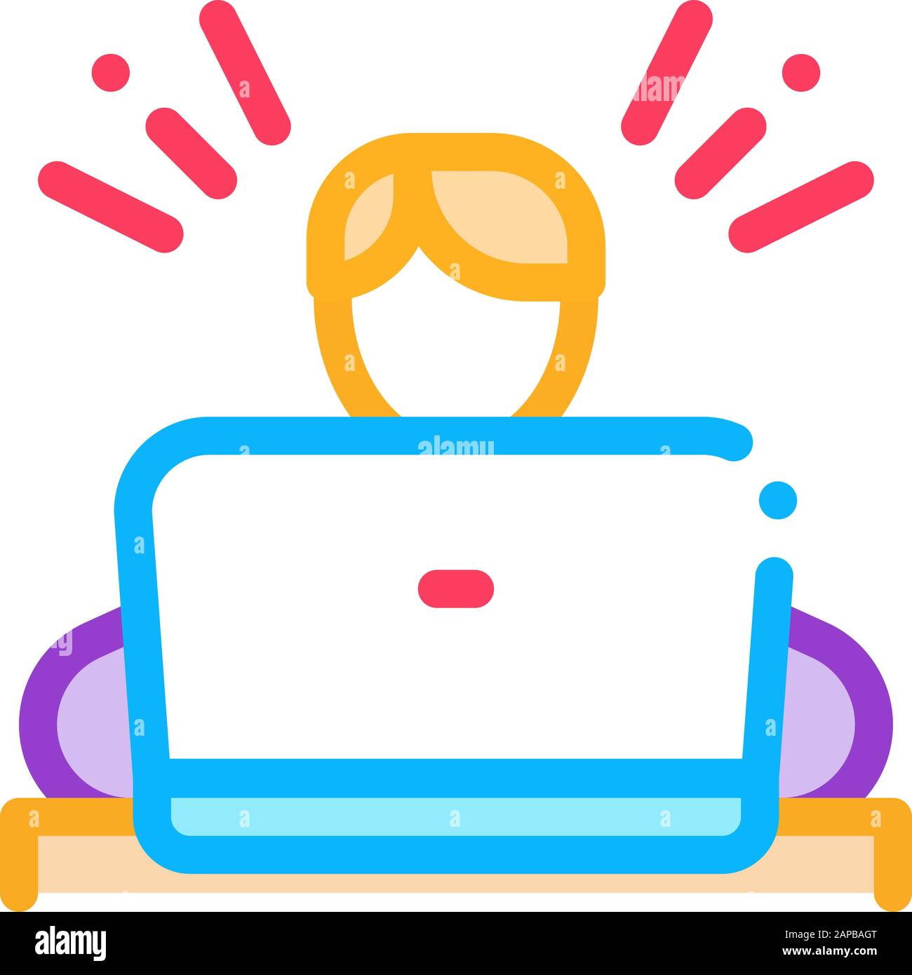 Stress Work Man Icon Vector Outline Illustration Stock Vector Image ...