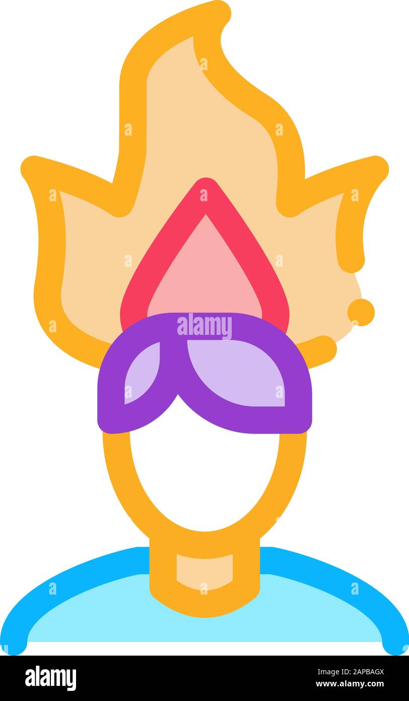 Burning Man Head Icon Vector Outline Illustration Stock Vector Image ...
