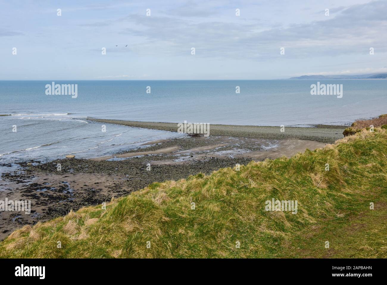 Sarn Wallog, in Welsh called Sarn Gynfelyn stretches out into Cardigan ...