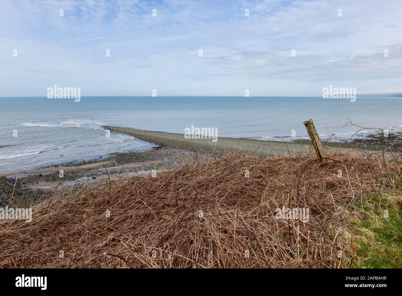Sarn Wallog, in Welsh called Sarn Gynfelyn stretches out into Cardigan ...
