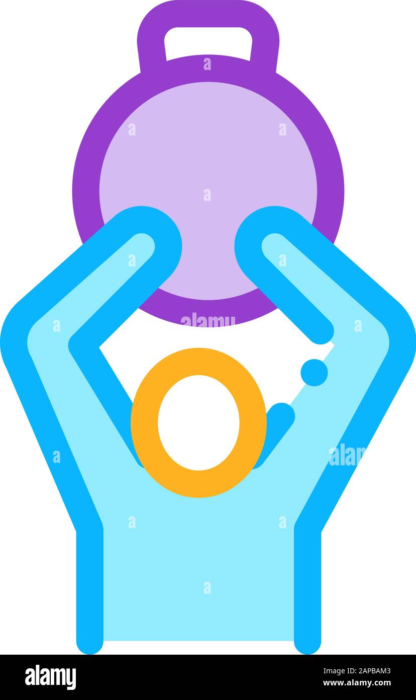 Man Hold Weight Icon Vector Outline Illustration Stock Vector Image ...