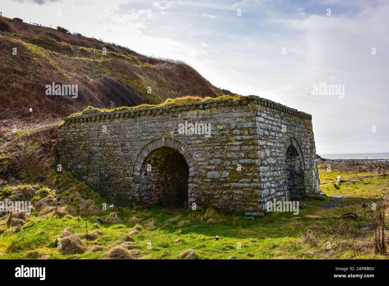An old disused Lime Kiln on the Ceredigion Coastal Path in Wallog ...