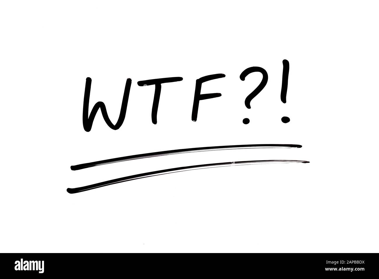 Close up Of The Abbreviation WTF Handwritten On A White Background Close up Of The Abbreviation WTF Handwritten On A White Background