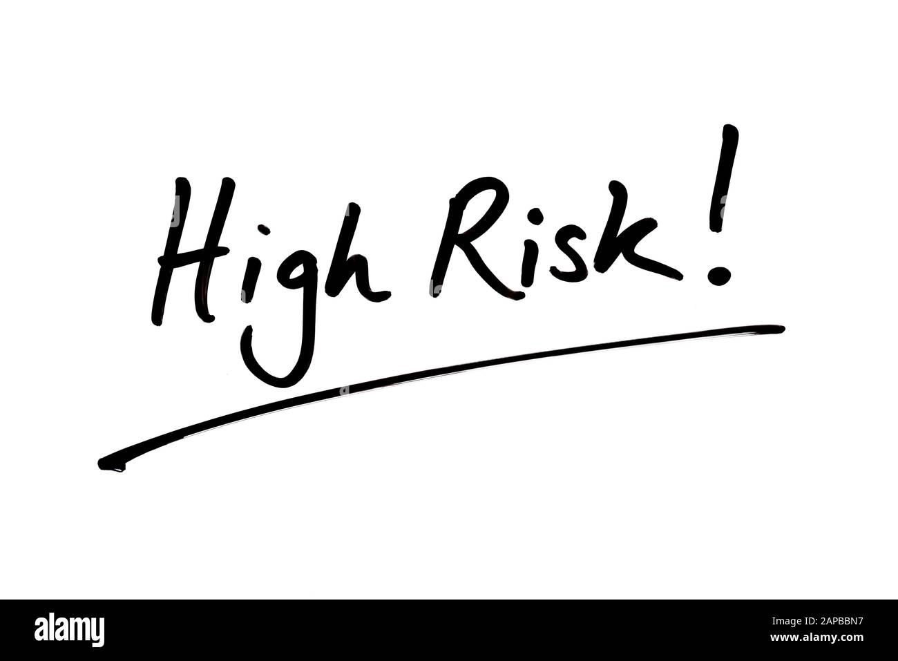 High Risk! handwritten on a white background Stock Photo - Alamy
