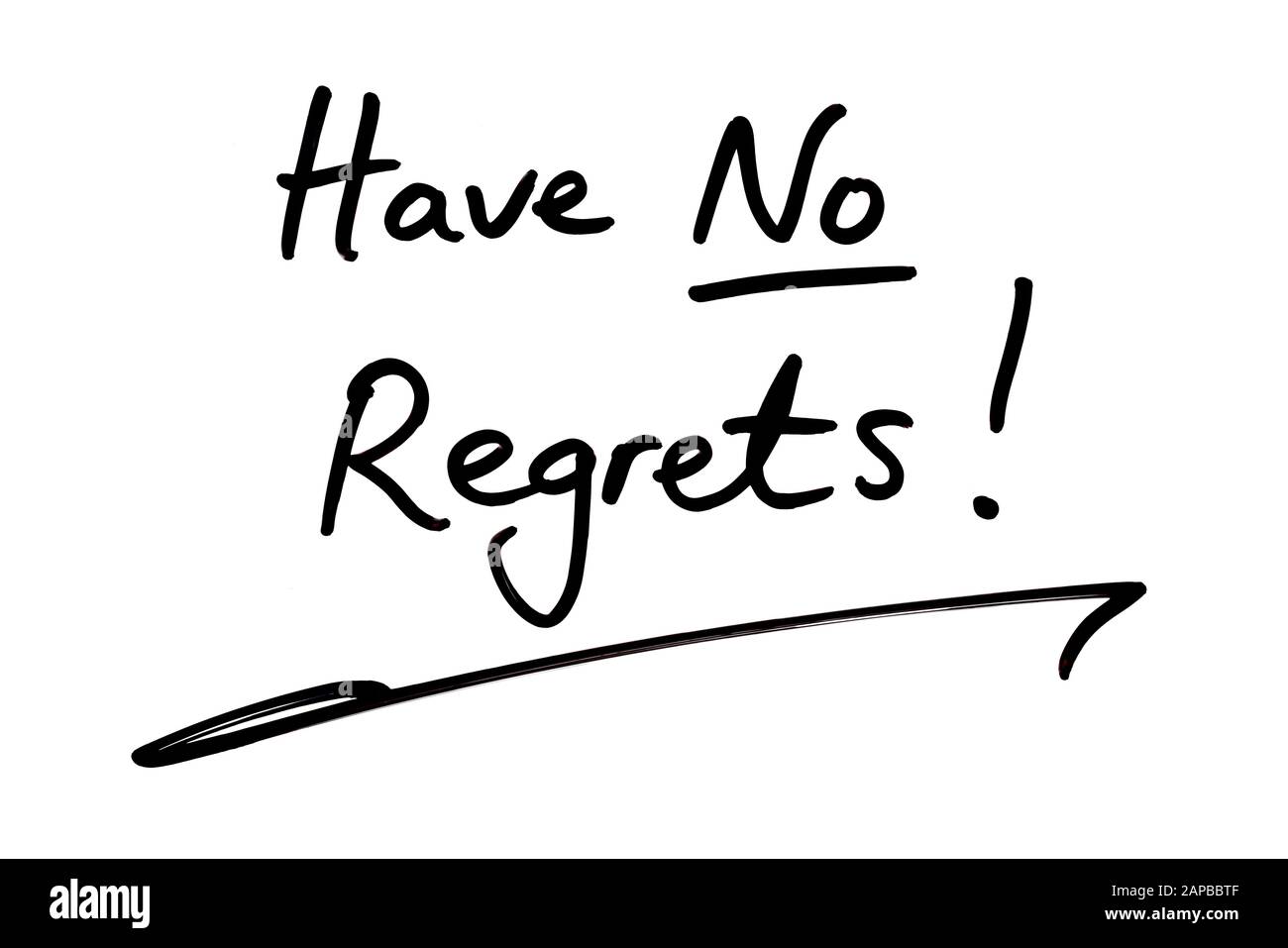 Have No Regrets! handwritten on a white background Stock Photo - Alamy