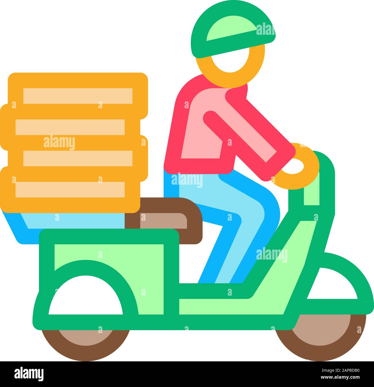 Pizza Delivery Icon Vector Outline Illustration Stock Vector Image ...