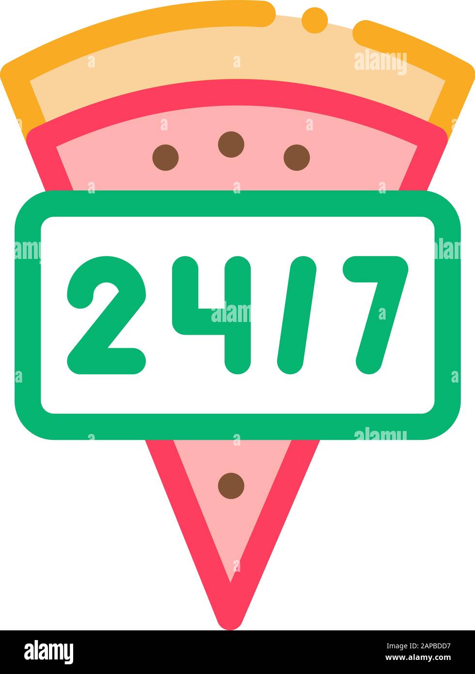 Round Clock Pizza Icon Vector Outline Illustration Stock Vector Image ...