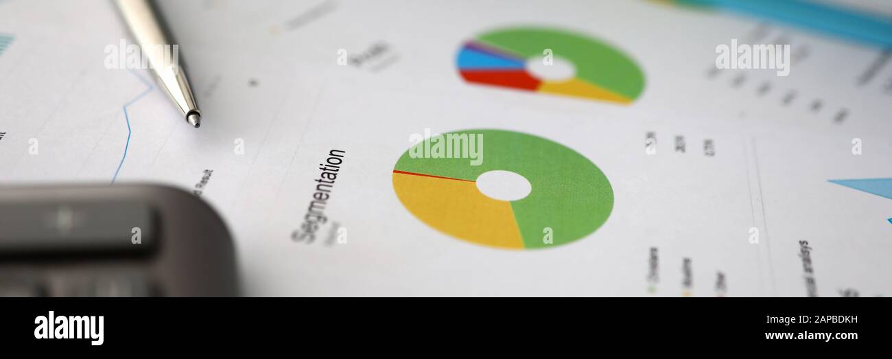 Document with diagram report and statistics Stock Photo - Alamy