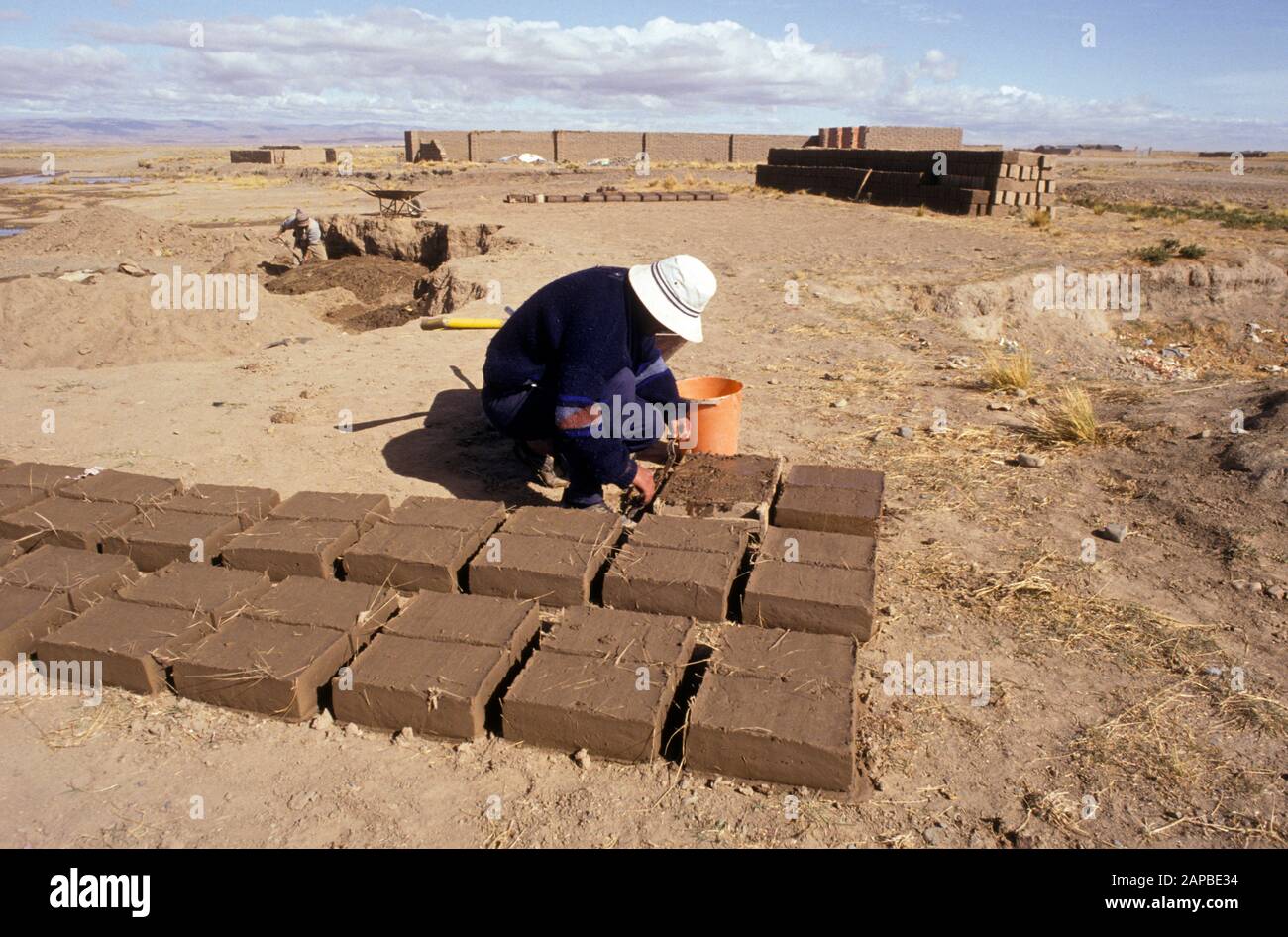 BOLIVIA Making adobe bricks photo by Sean Sprague Stock Photo - Alamy