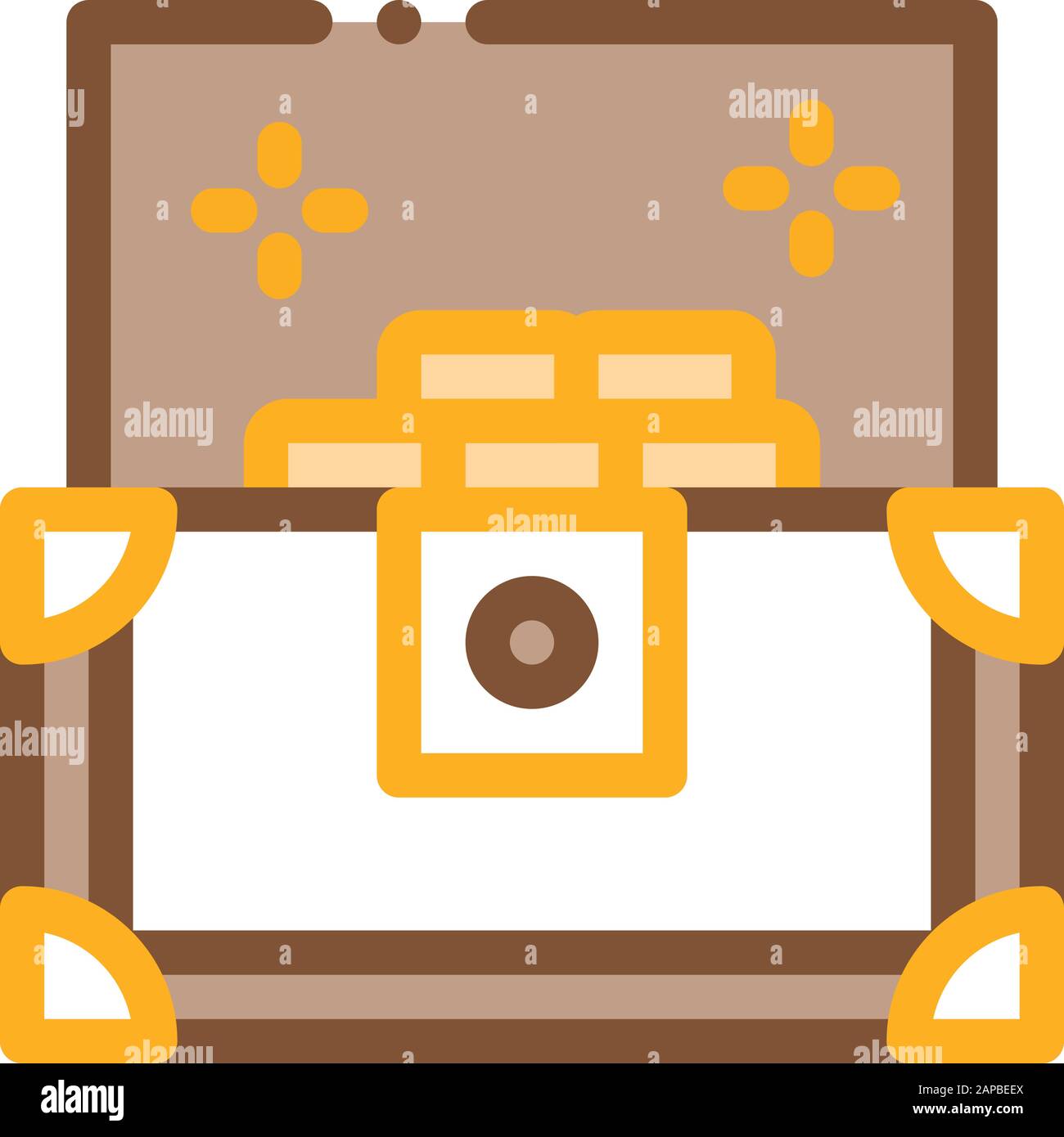 Treasure Chest Icon Vector Outline Illustration Stock Vector Image ...