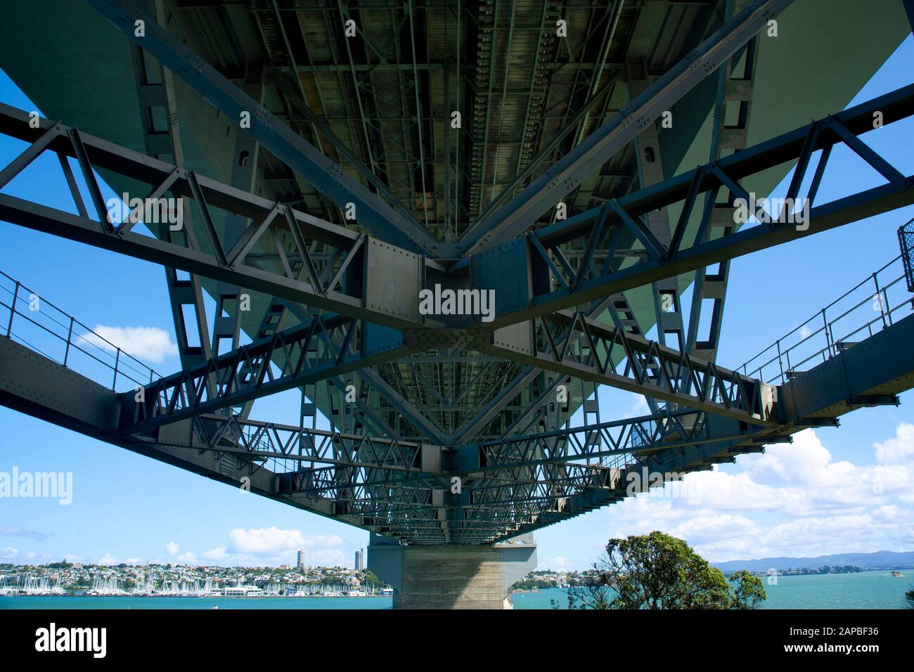 The underside of the harbour bridge from Northcote Point on the North ...