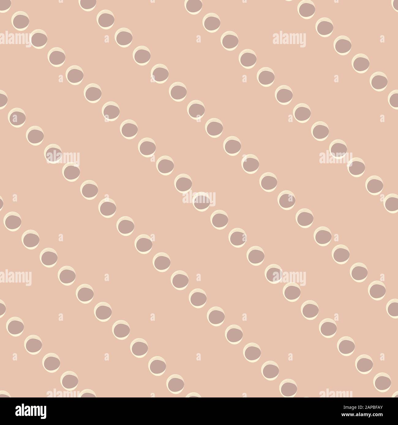 Diagonal vector light brown and cream white circles in painterly ...