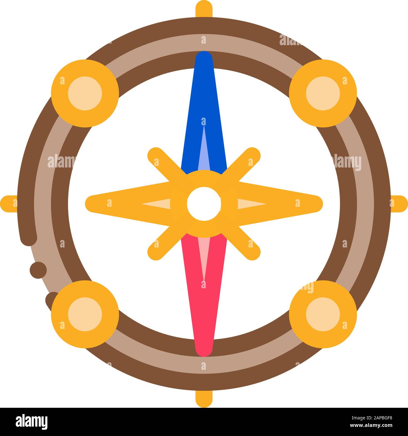Vintage Compass Icon Vector Outline Illustration Stock Vector Image ...