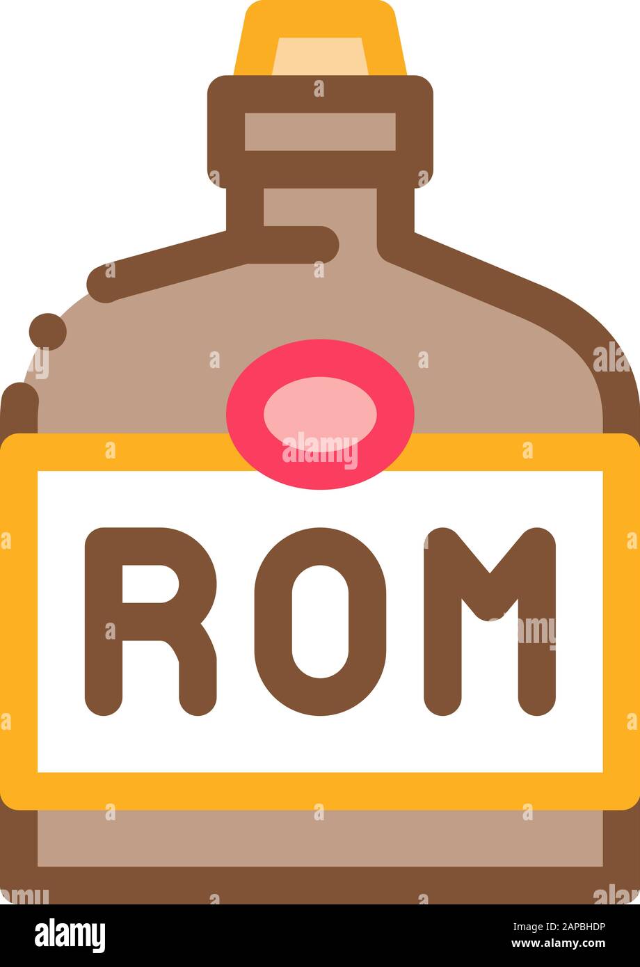 Rum Drink Bottle Icon Vector Outline Illustration Stock Vector Image ...